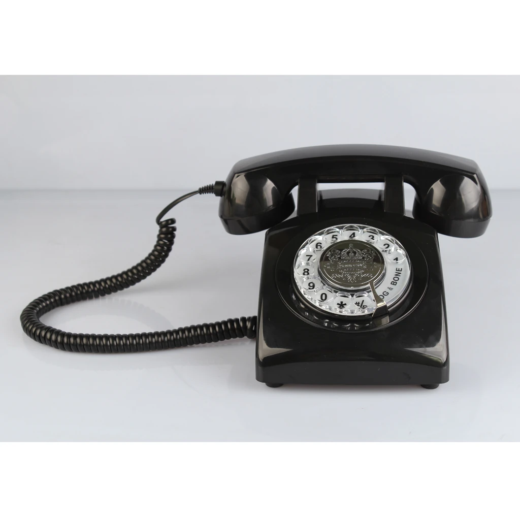 Retro Design 1970's Antique Style Desk Phone Landline Rotary Dial ...
