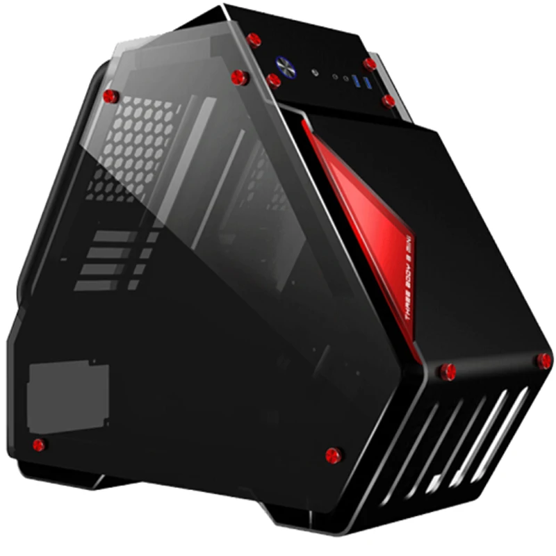 DIY-MATX-Computer-Gaming-Case-Dual-Side-Transparent-Tempered-Glass ...