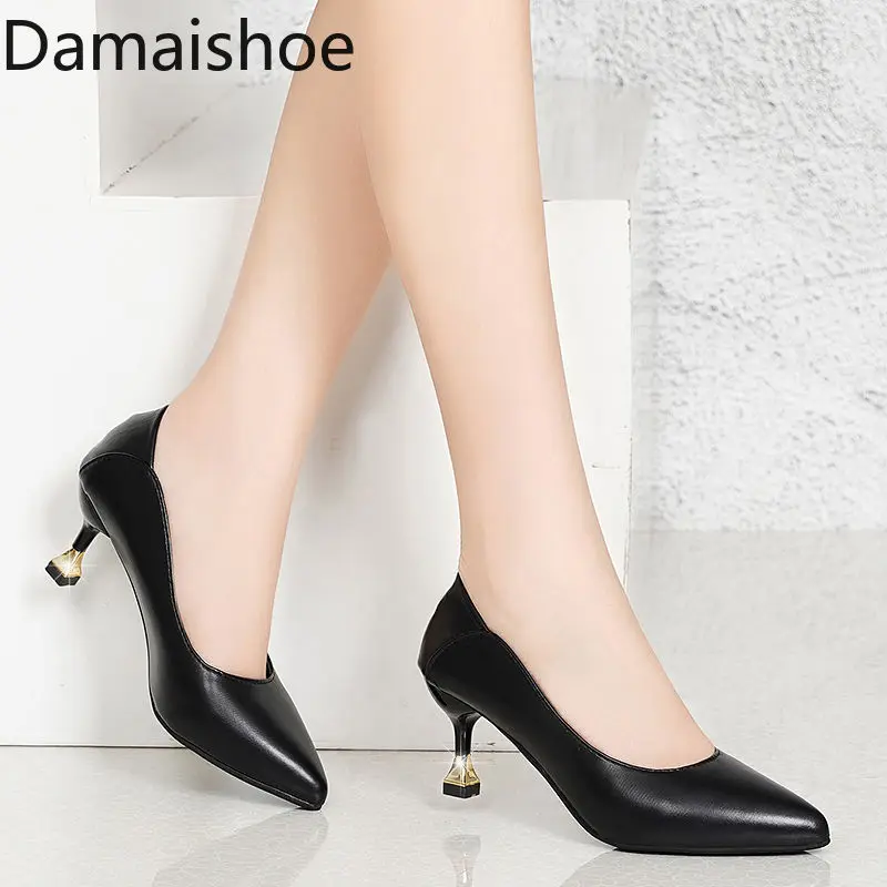 Spring And Autumn New Fashionable Soft Leather High Heels Women's Shoes ...