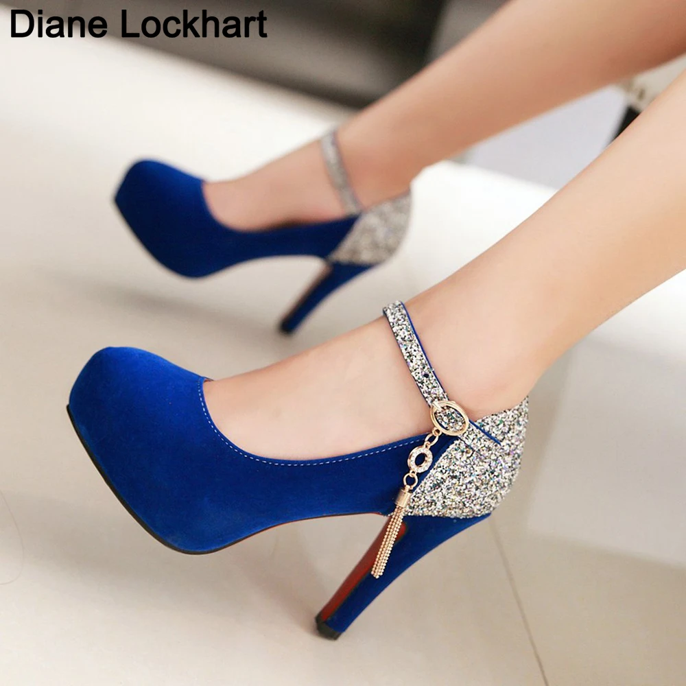 Women-Bling-Tassel-High-Heels-Female-Velvet-Shoes-Platform-Bottom-Pumps ...