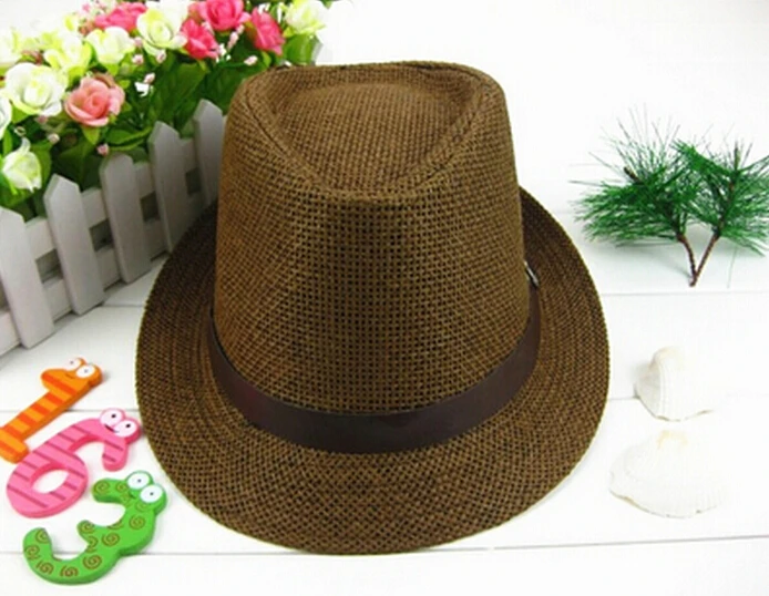 Sombrero de Fedora Trilby para hombre y mujer, sombrero de lino para ...