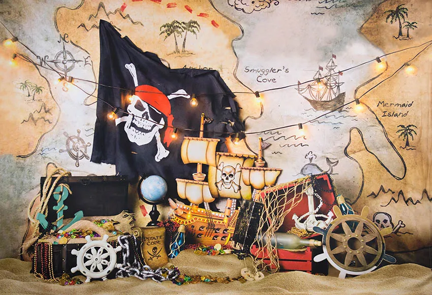 Kids Pirate Map Wallpaper