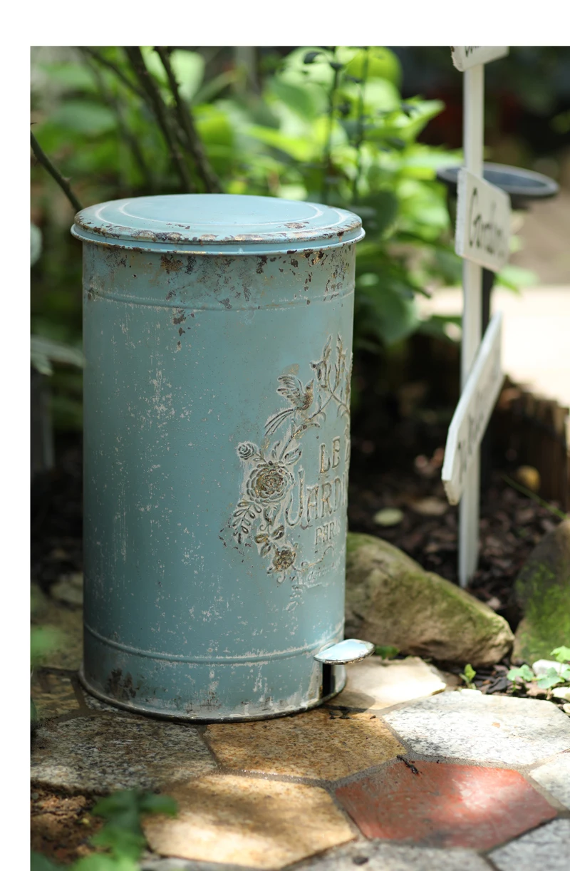 Vintage Metal Trash Can