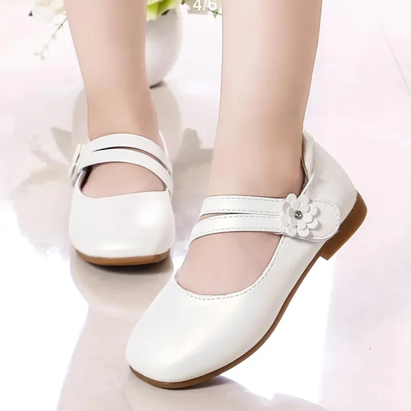 Chaussures-de-Princesse-en-Cuir-Rose-et-Blanc-pour-Petite-Fille ...