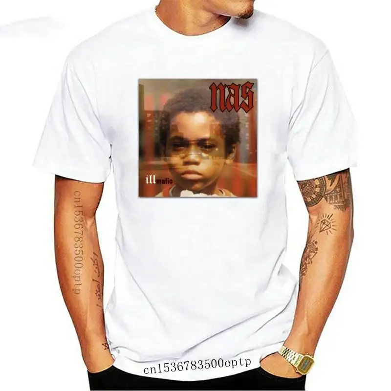 Nas Illmatic T 셔츠, 힙합 빈티지 랩 ll merch Tee Def 잼 Nasir Jones 화이트 패션 티셔츠 ...