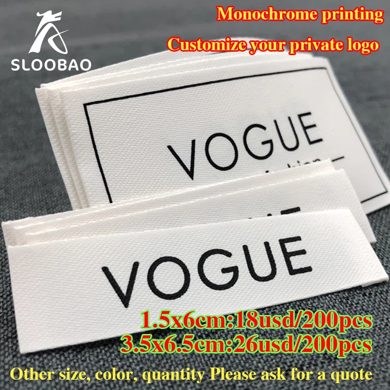Free Shipping Customized Clothing Cotton Printed Labels/collar Labels ...