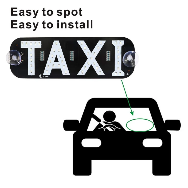 New Uber Lyft Taxi Car Sign LED Light Sign Bright Glowing Car Logo ...