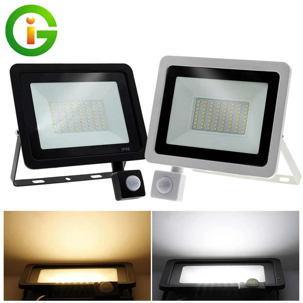 220v Led Floodlight Pir Motion Sensor Reflector Led Flood Light ...