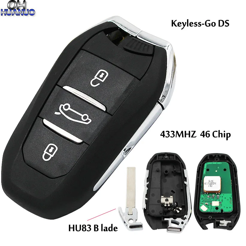 KYDZ DS Intelligent Remote Key 3 Buttons FSK433MHz ID46 Chip For ...