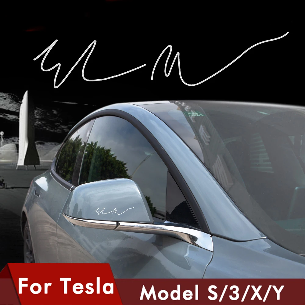 TEY-2021-Elon-Musk-Signature-Car-Sticker-For-Tesla-Model-3-Accessories ...