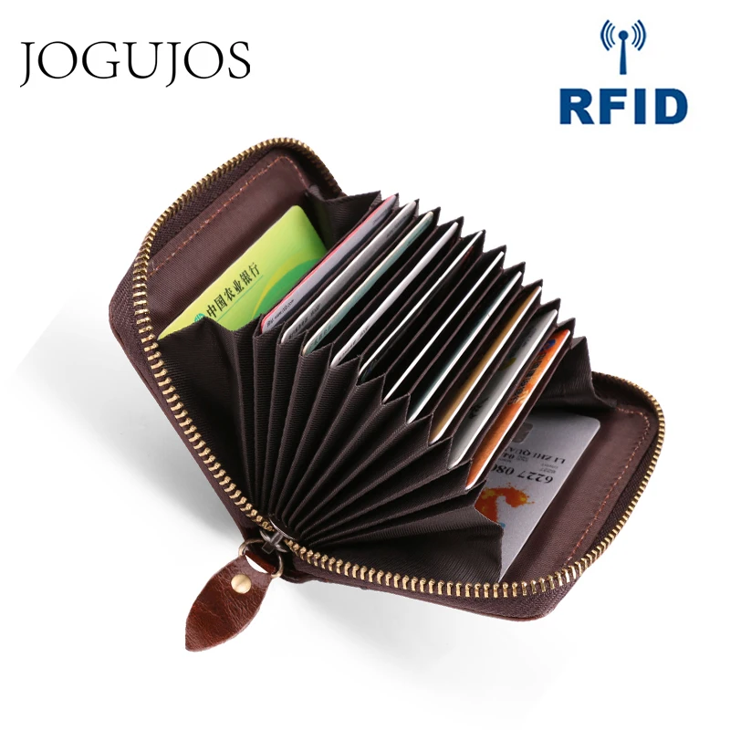 JOGUJOS-Business-Cowhide-Unisex-Credit-Card-Holder-Wallet-Genuine ...