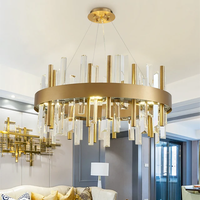 Lewor Aurous Gold/Titanium Black Crystal Chandelier - Lewoer Lighting