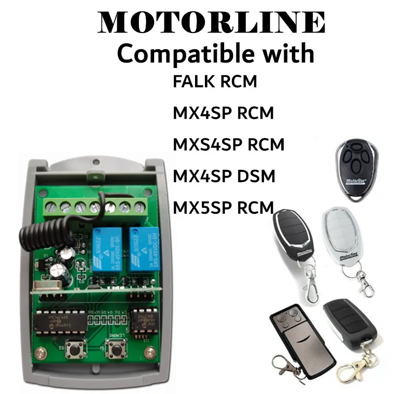 Motorline MX4SP DSM RCM Alutech AN-Motors AT-4 remote control receiver 2 channel 433.92 MHz gate ...