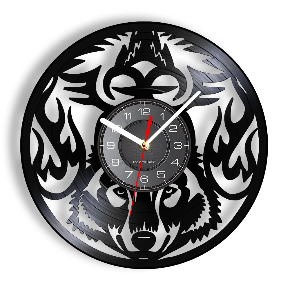 Home Décor Clocks Home & Living Wolf Compass Wall Clock Wood Burned ...