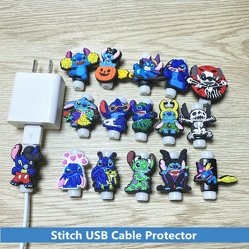 100Pcs-lot-Disney-Stitch-USB-Cable-Protector-Data-Line-Cord-Protector ...
