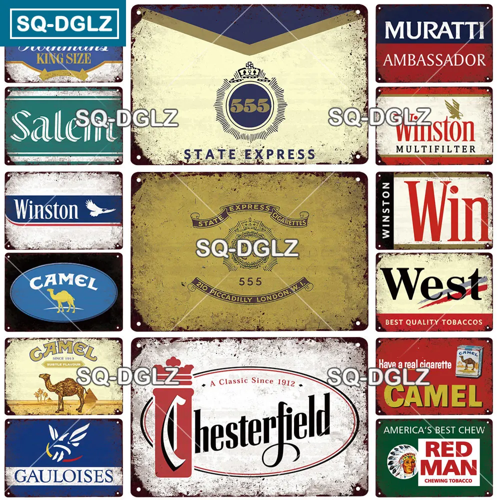 [SQ-DGLZ] Vintage Tobacco Metal Sign Cigarette Plate Plaque Tin Sign ...