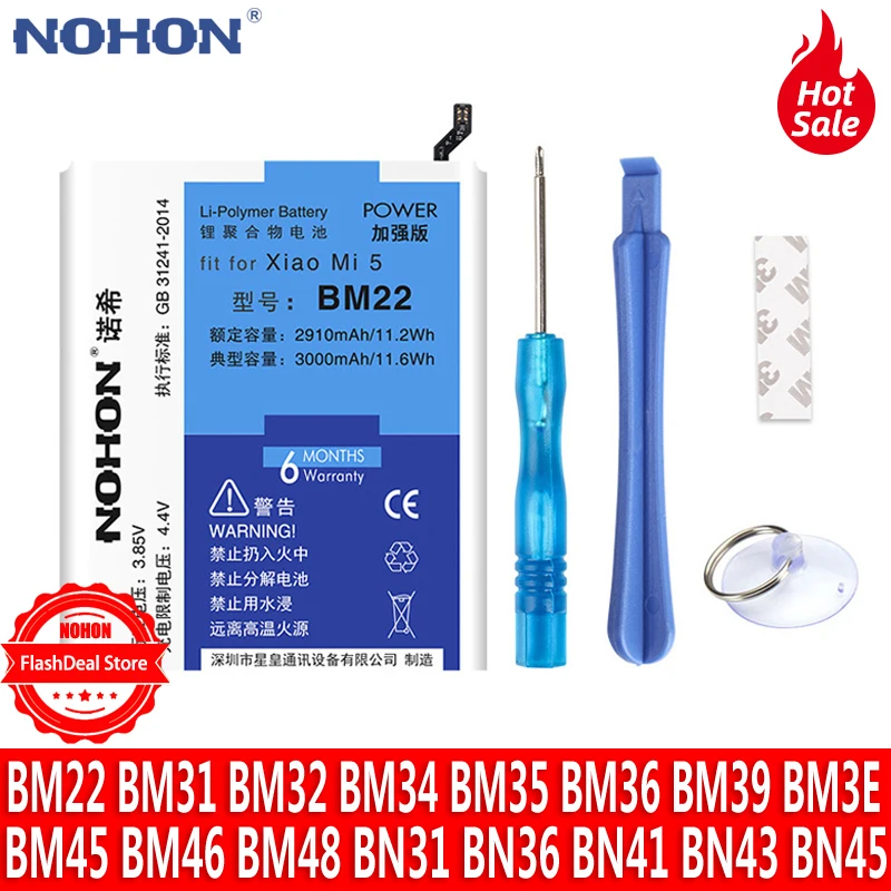 NOHON batería BM22 BM35 BM36 BM3E BM45 BM46 BN43 BN41 BN40 para Xiaomi ...