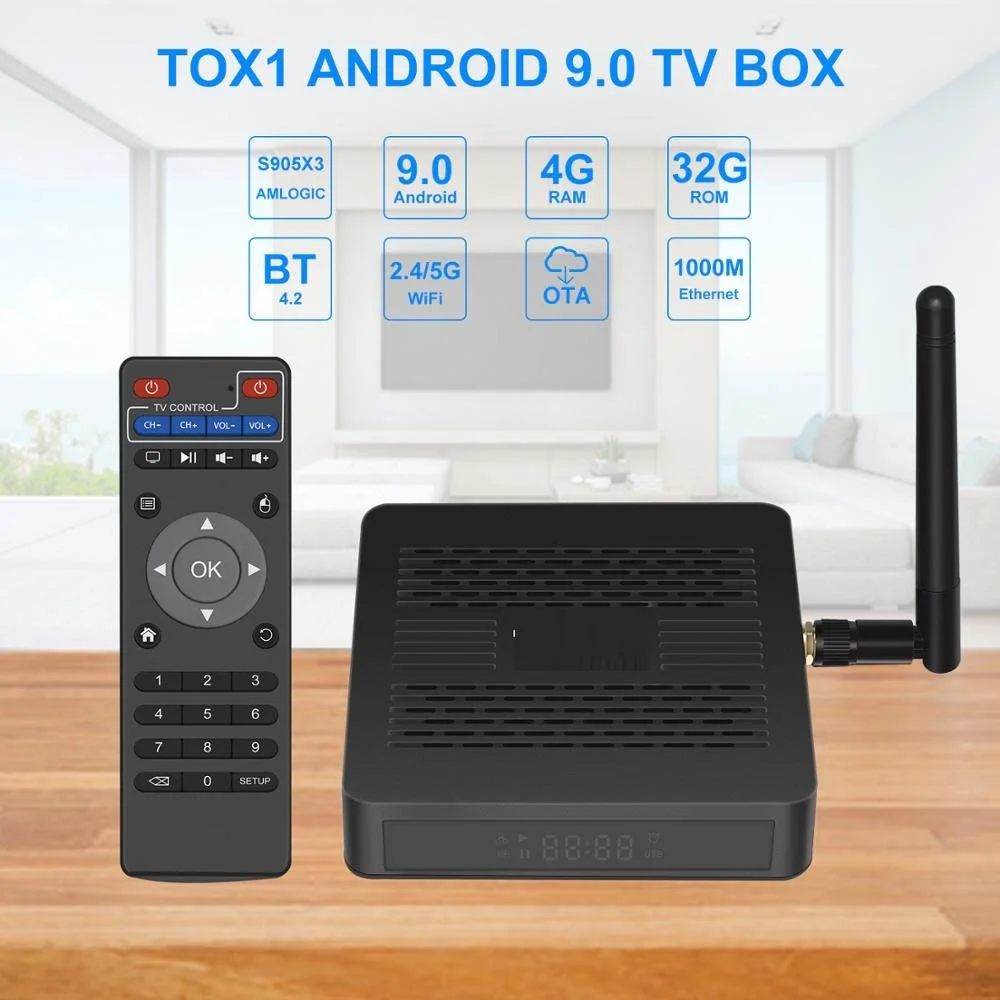 TV Box con Android 9,0, decodificador de señal con 4GB, 32GB, 2,4G, 5G ...
