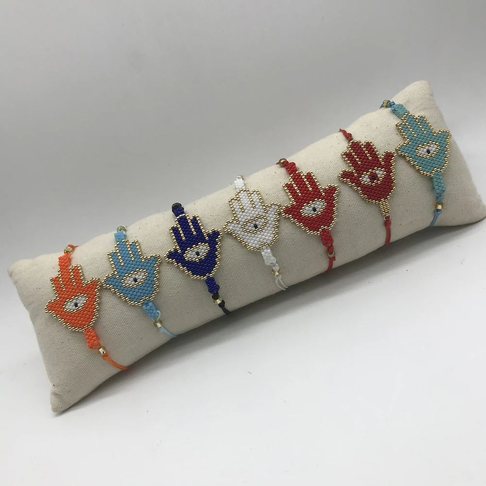 BLUESTAR pulsera de mal de ojo turco para Mujer, brazalete de mano, MIYUKI, Fátima, Hamsa, Moda ...