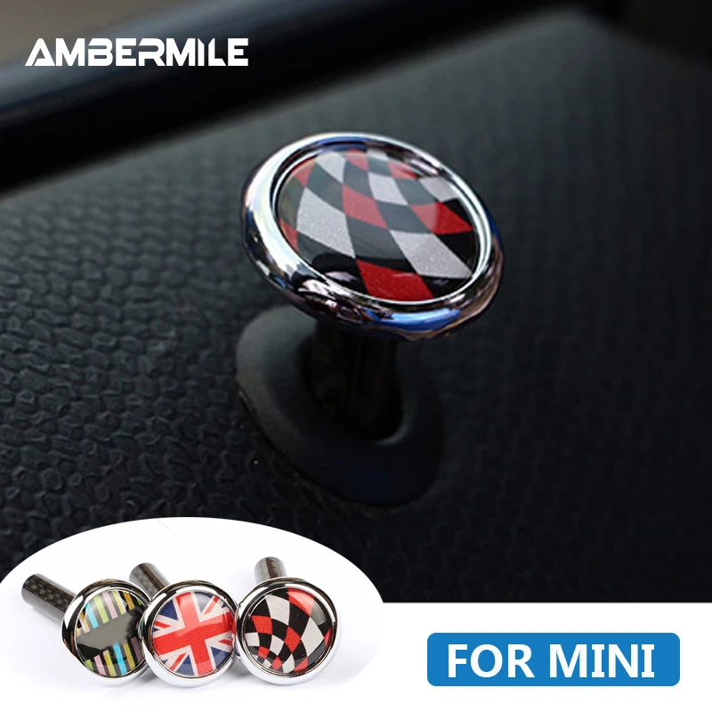 2pcs Car Carbon Fiber Window Door Lock Pin Cover Sticker for Mini ...