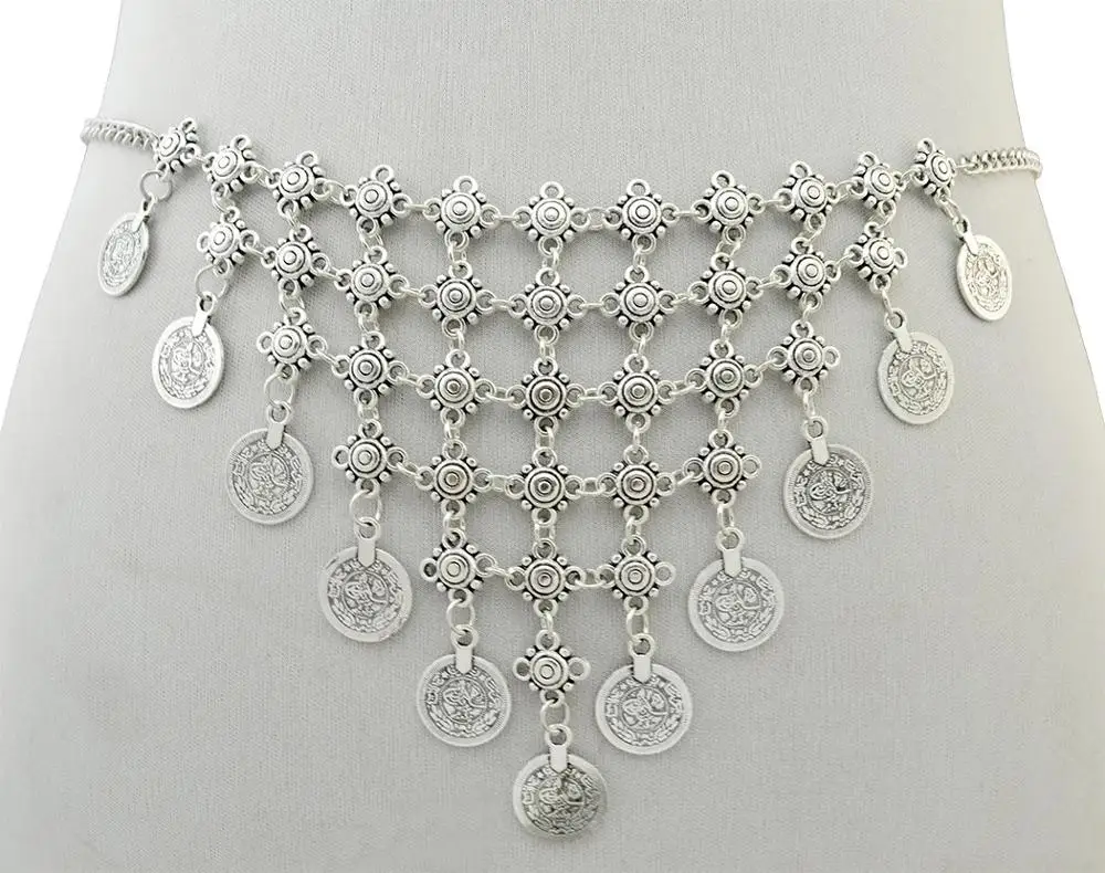 Turkish-Belt-Gypsy-Sliver-Color-Metal-Flower-Coin-Tassel-Waist-Chains ...
