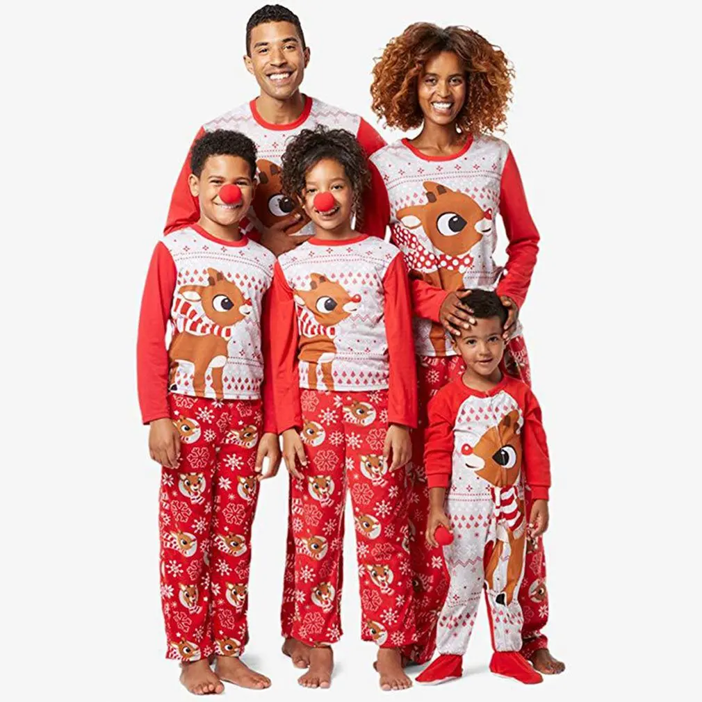 Conjunto de pijamas familiares de invierno, ropa de dormir de aspecto ...