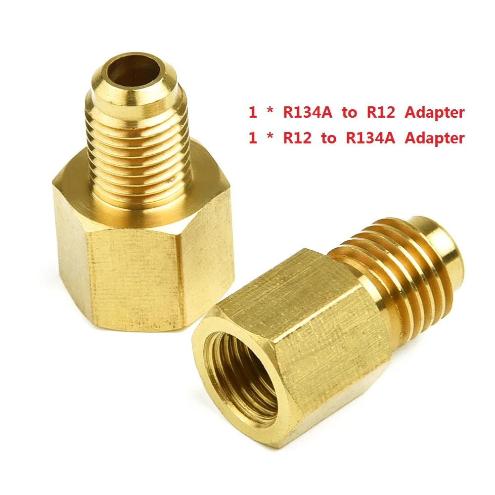 2xR12-To-R134a-R134a-To-R12-Adapter-Kits-1-4-Female-Flare-1-2-Acme-Male ...