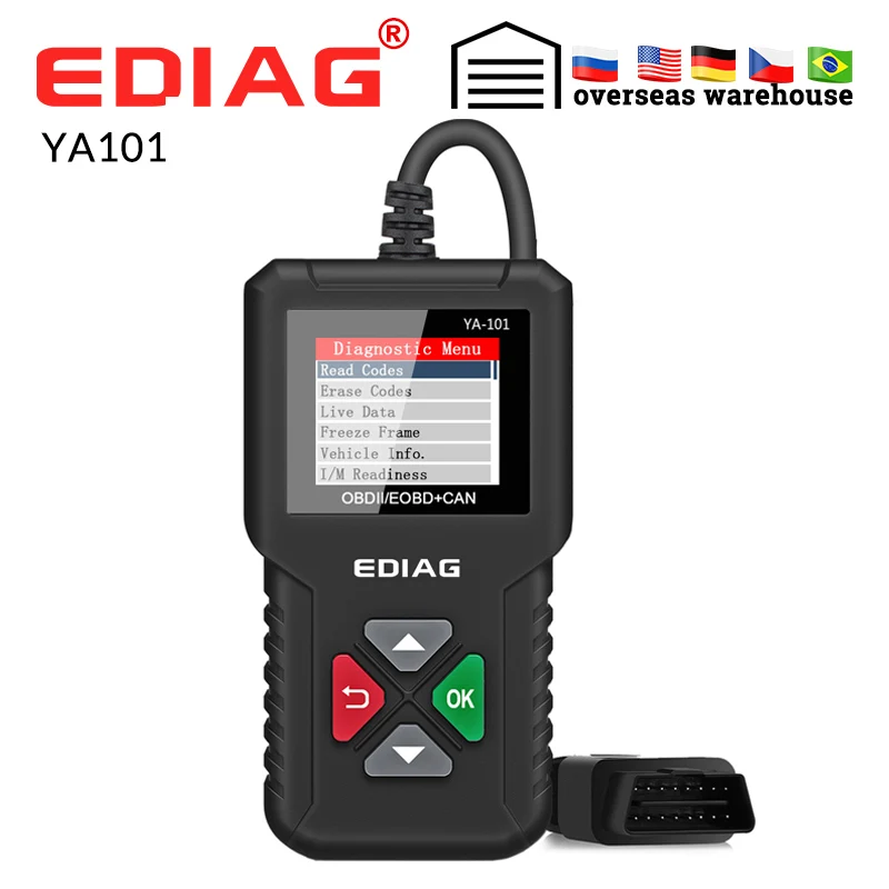 EDIAG YA101 Code Reader OBDII/EOBD YA-101 Upgrade With USB Life Long ...
