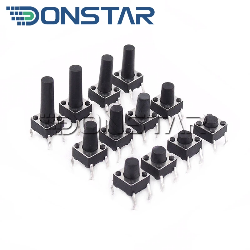 20pcs 4pin 6*6 Micro Tact Push Button Switches Dip 6x6x4.3/5/6/7/8/9/10 ...
