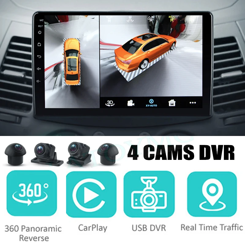 Car-Audio-Navigation-Stereo-Carplay-DVR-360-Birdview-Around-Android ...