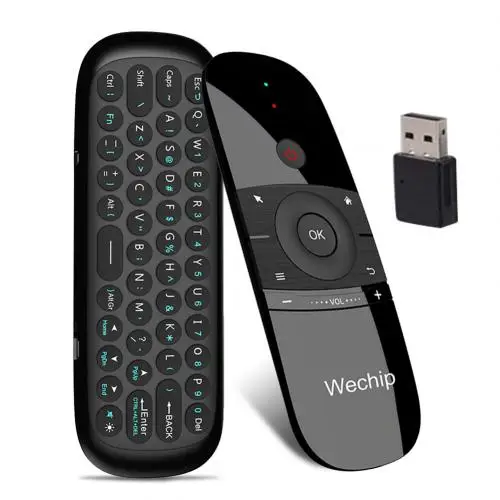 W1 2.4G Wireless Keyboard Air Mouse Smart Remote Control for Android TV Box PC Rechargeble Fly ...