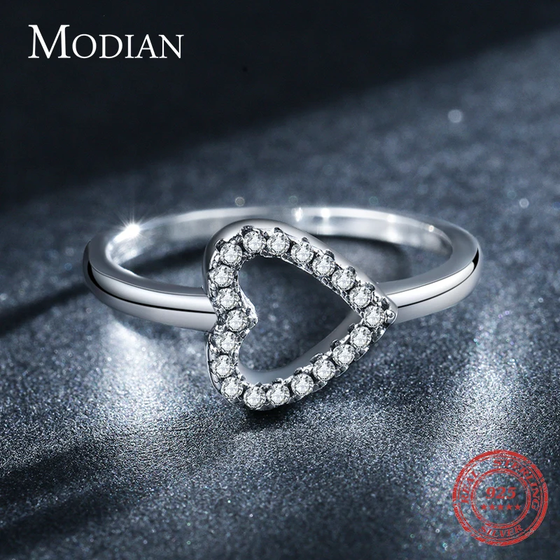 Silver ring heart design store