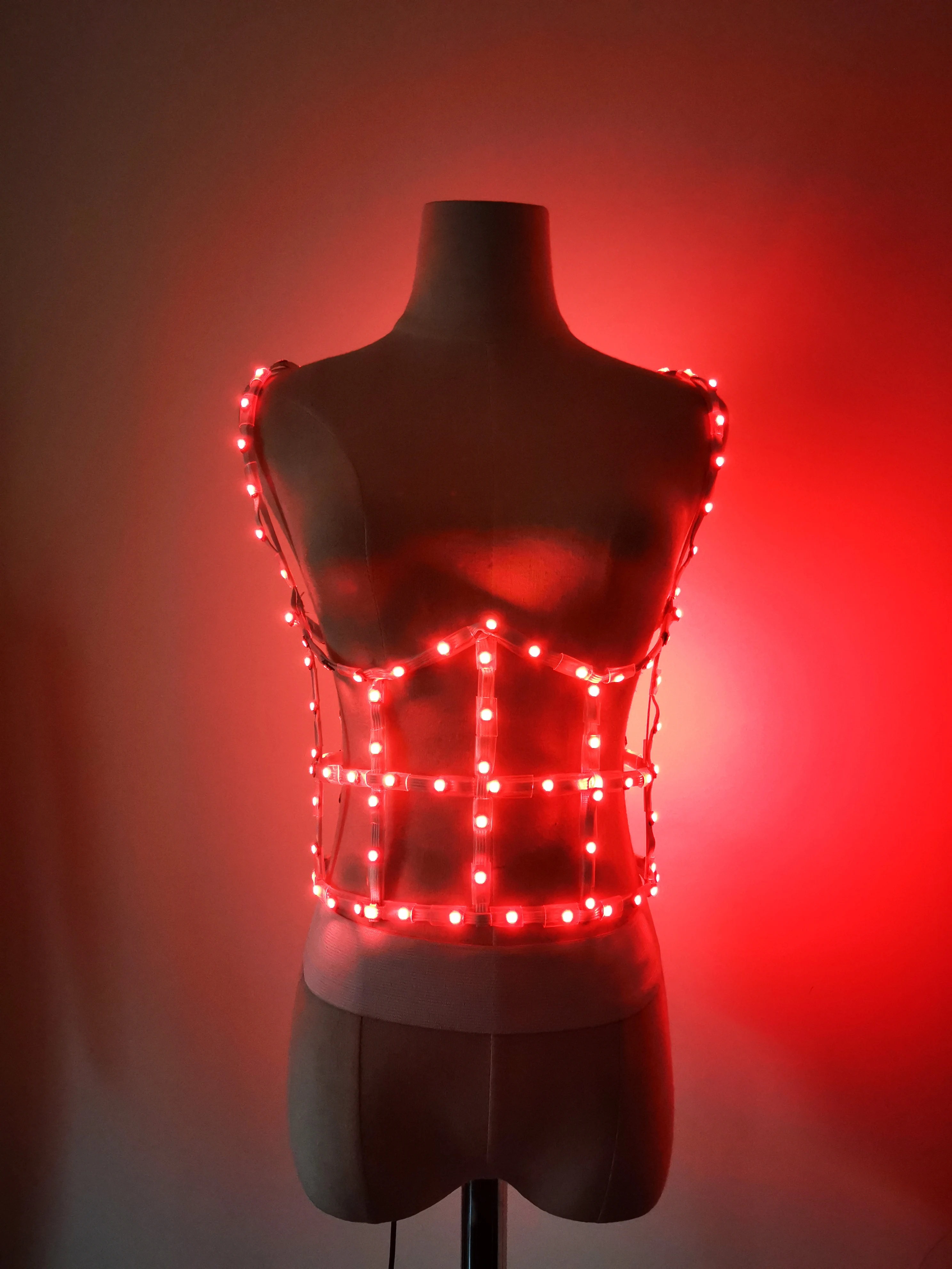 Woman Sexy Led Cage Corset Girls Halloween Led Dress Gogo Dance Ladies ...