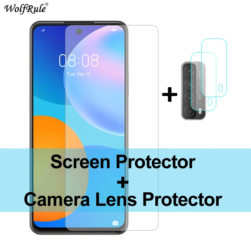 2 uds Protector de pantalla para Huawei Y7a Glass Y6P Y5P Y8P Y8S Y9S Y9a Vidrio templado HD ...