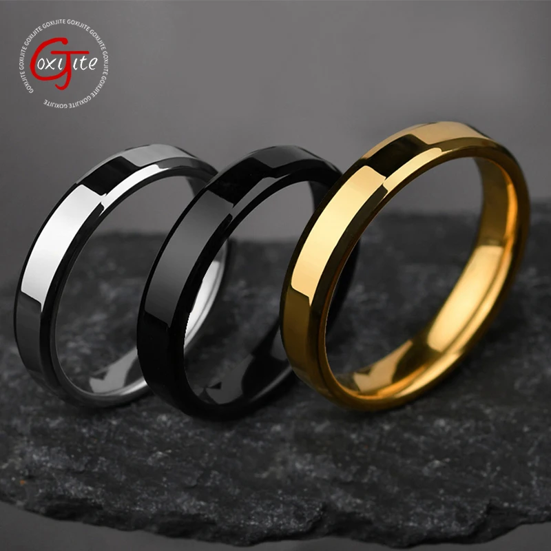 Goxijite Hot Sale Sample Stainless Steel Glossy Ring For Women Men 4mm ...