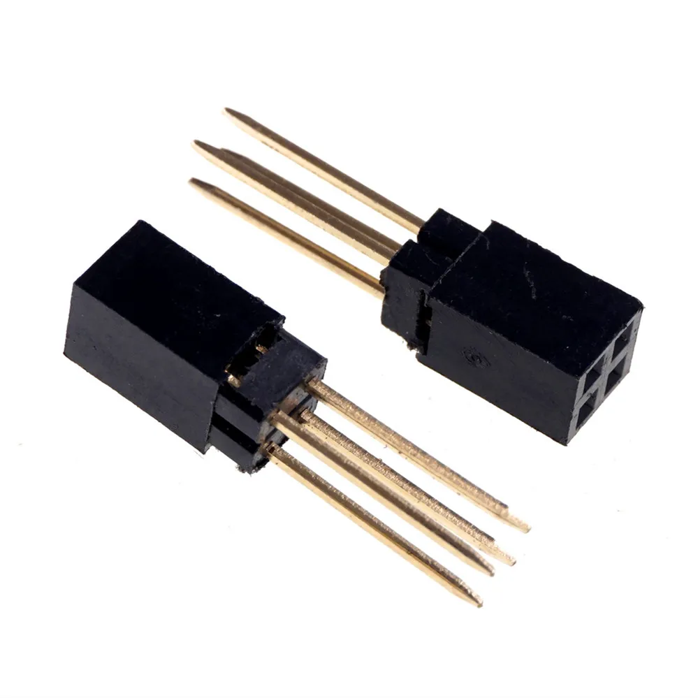 100 Pcs 2.54 MM 4 Pin Female Stacking Header Connector Dual Row 2x2 ...