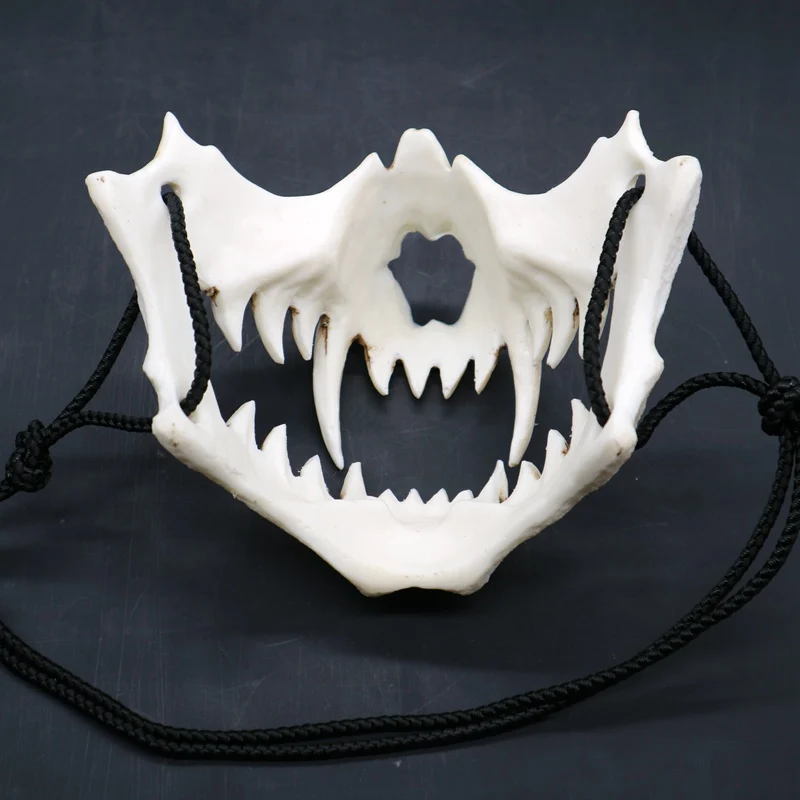 Resin Bone Mask Japanese Gods Style Cosplay Mask Half Face Covered Prom ...