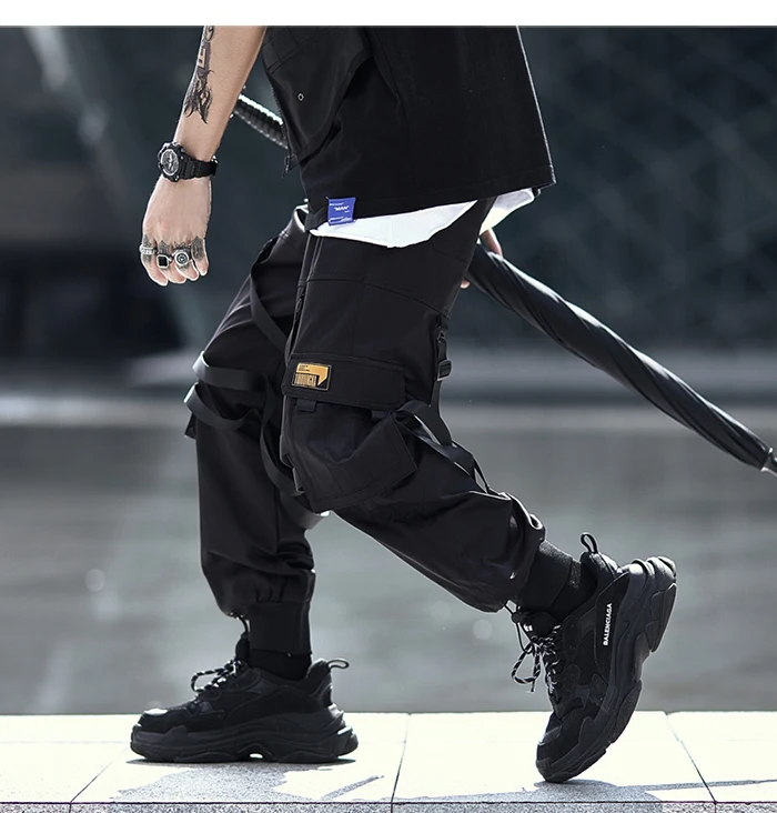Guochao Functional Wind Pants | Cargo Trousers Men's Functional Wind ...