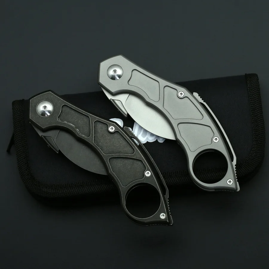 BEKETEN Outdoor Cs Go Folding Claw Knife M390 Blade Titanium Handle ...