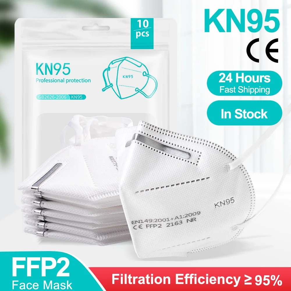 Mascarilla facial protectora FFP2 KN95, máscara transpirable con 5 capas de protección, CE, n95 ...