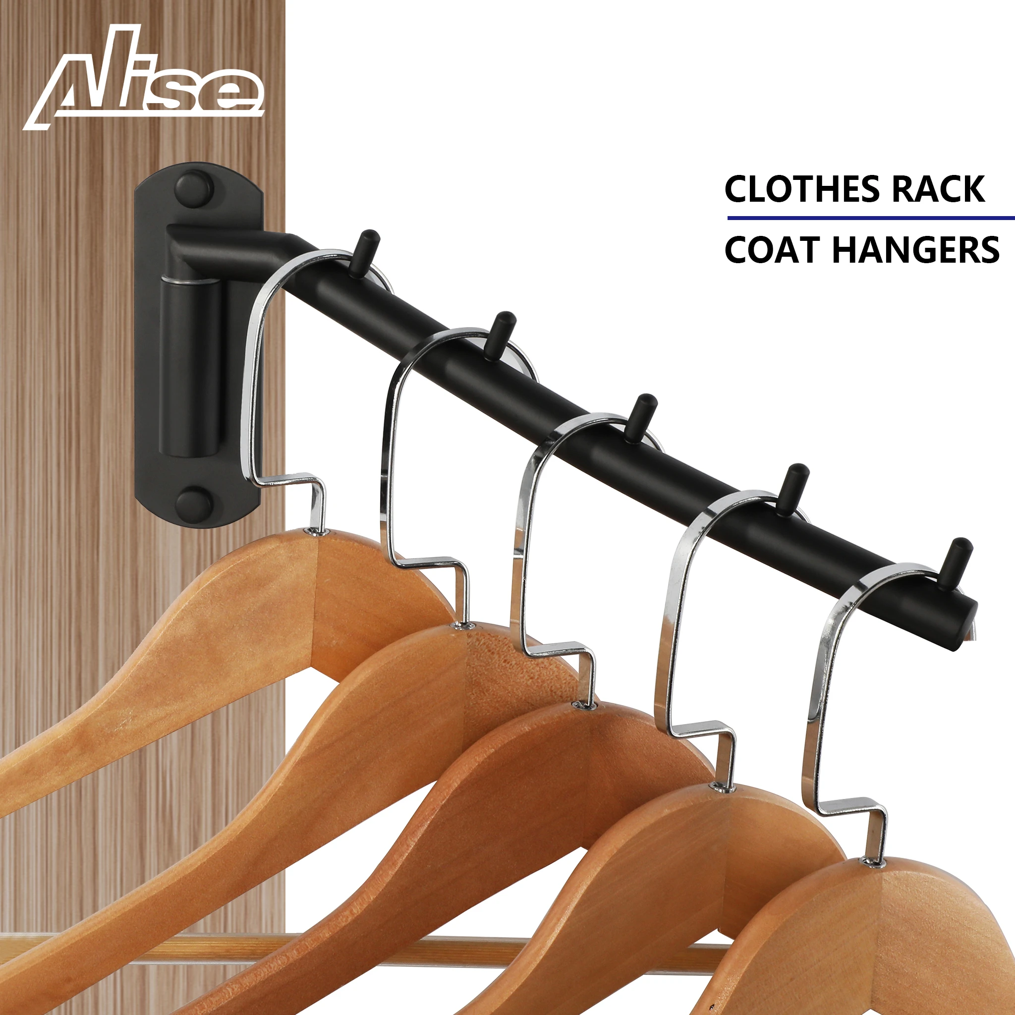 Clothes Rack Coat Hangers Wall Mounted Hanger Stainless Steel Indoor ...