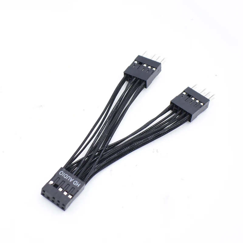 Motherboard-9Pin-HD-Audio-female-to-2-male-Port-Multiplier-Y-Splitter ...
