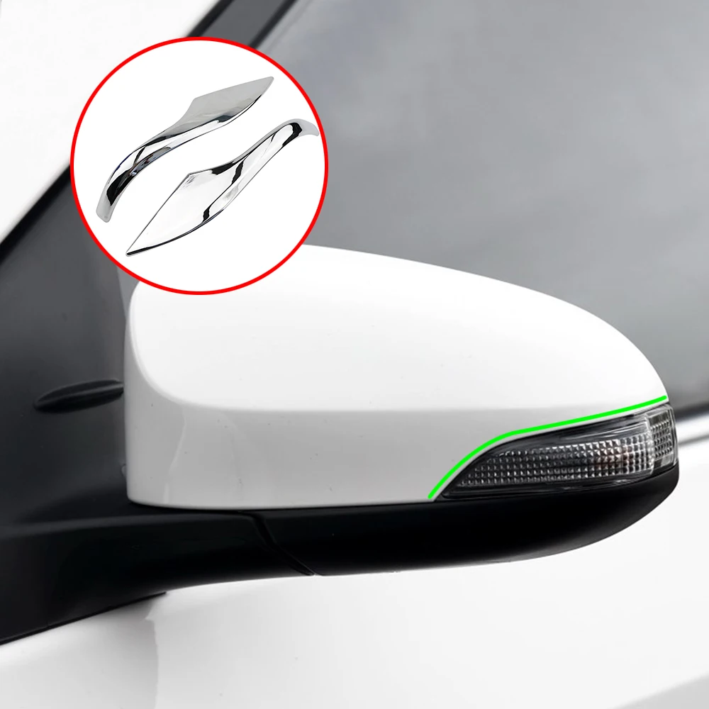 GLOSSY Chrome Car Side Door Rear View Mirror Cover Trim Garnish Molding ...