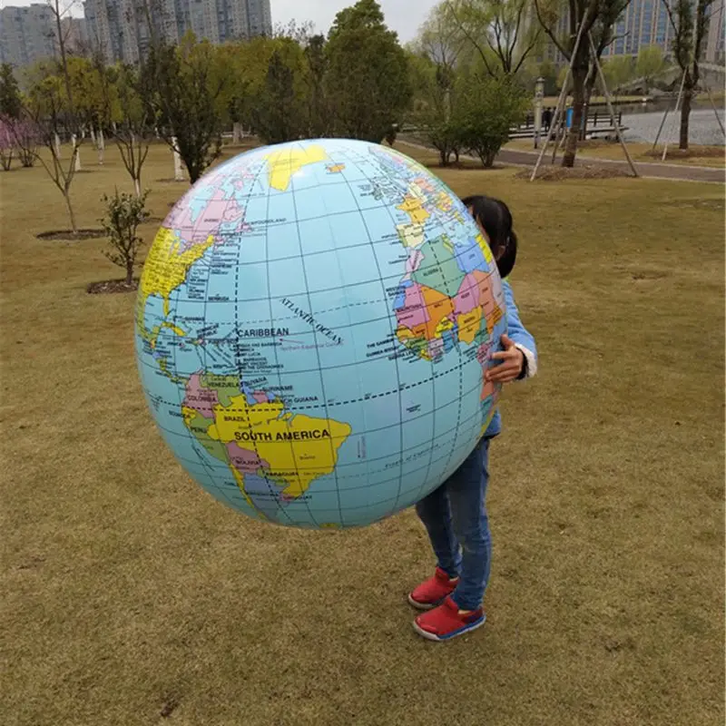 90cm Large Inflatable World Earth Globe Atlas Map Geography Beach Ball ...