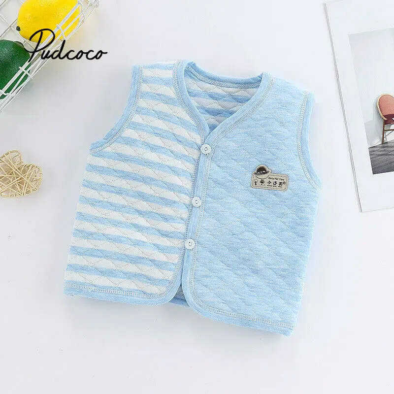 2020 Otoño Invierno niños bebés niñas Chaleco de algodón cremallera botón chaqueta sin mangas ...