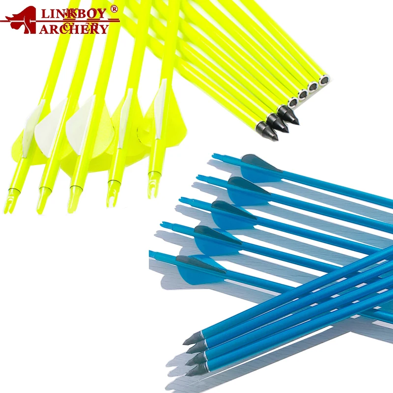 Linkboy Archery Pure Carbon Arrows Id6.2mm 2inch Plastic Vanes 90gr ...