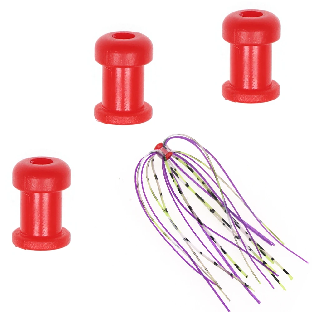 20pcs Red Round Plastic Slide Parts Snapper Silicone Skirts And Rubber ...