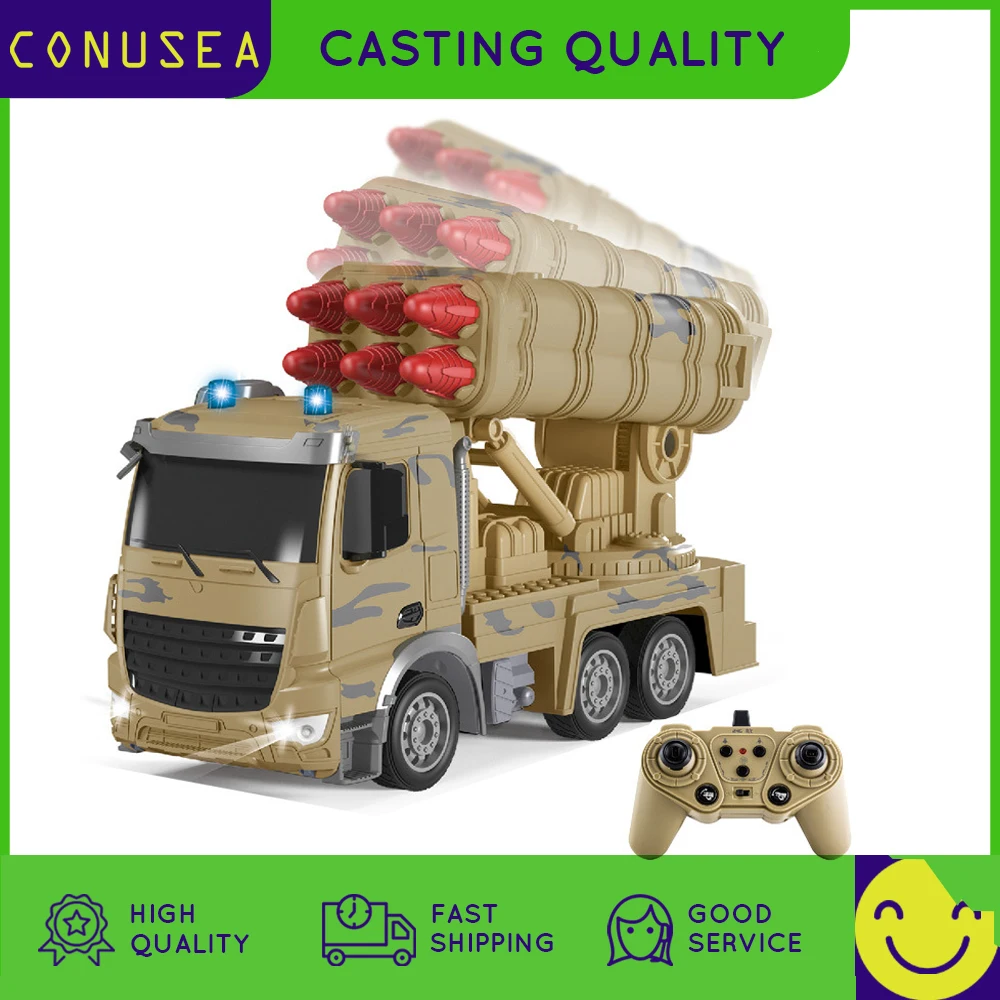 1/24 2.4G Rc Truck Radio Controlled Car 10 Channel Military Missile ...