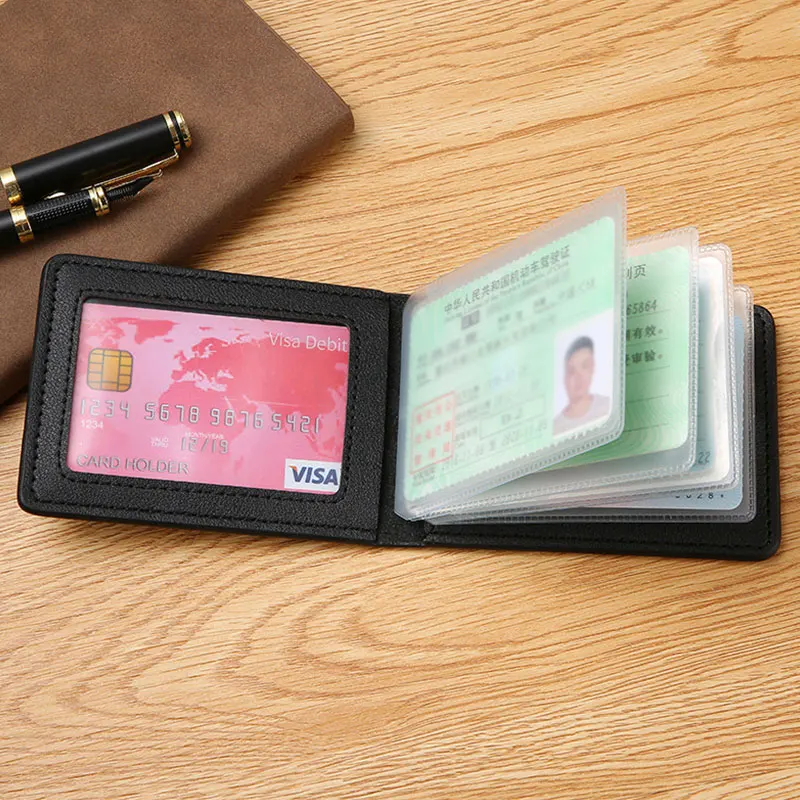 PU Leather Driver License Holder Black Card Bag For Car Driving ...