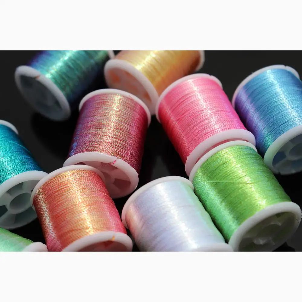 Tigofly 10 Pcs Colors Pearl Glitter Tinsel 150d Thread 40 Yards Fly ...